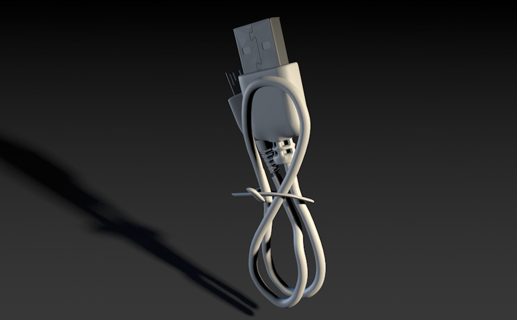 usb cable connector 3d 3ds