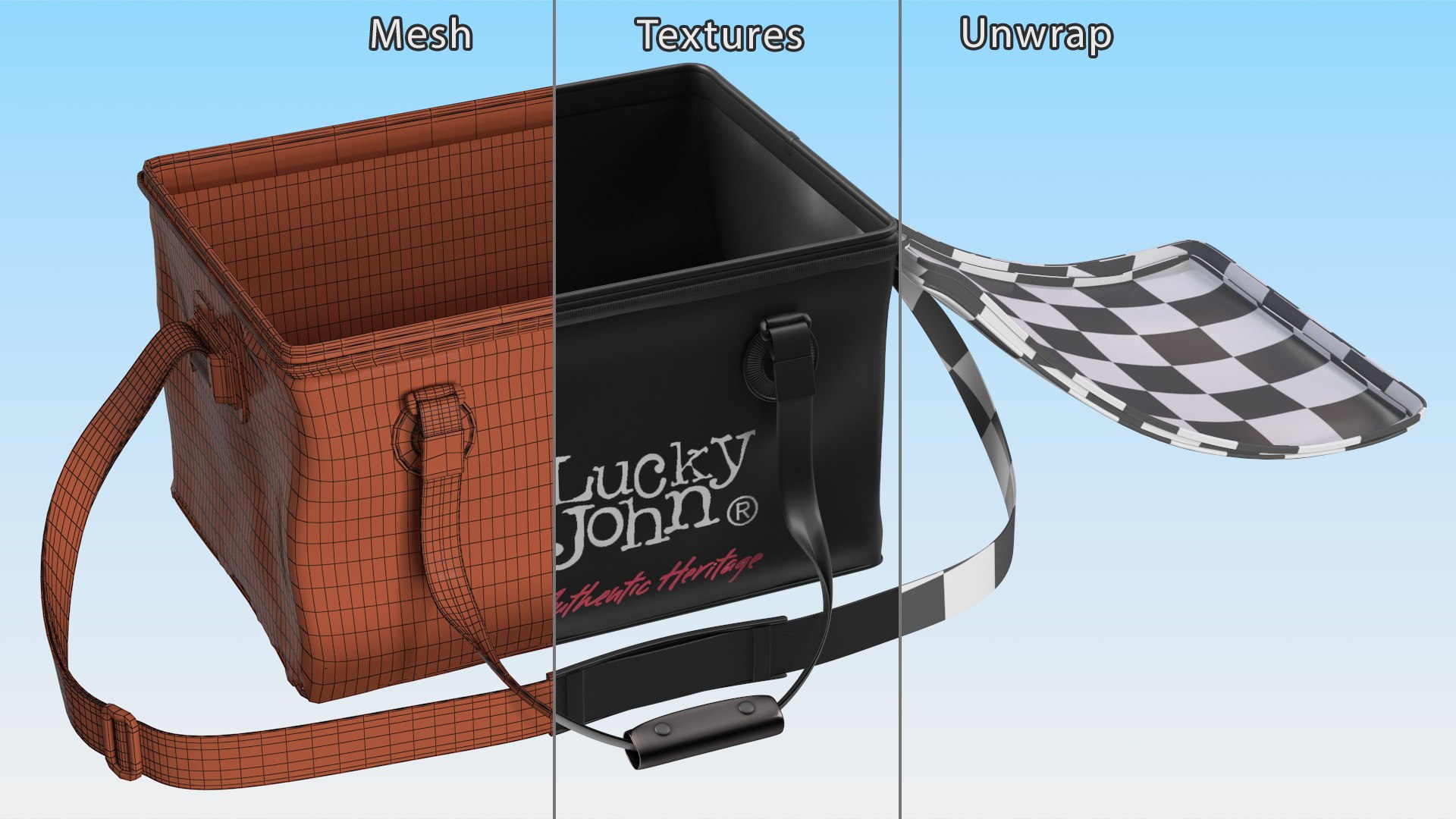 3D Lucky John Angler Bag Open - TurboSquid 2152631