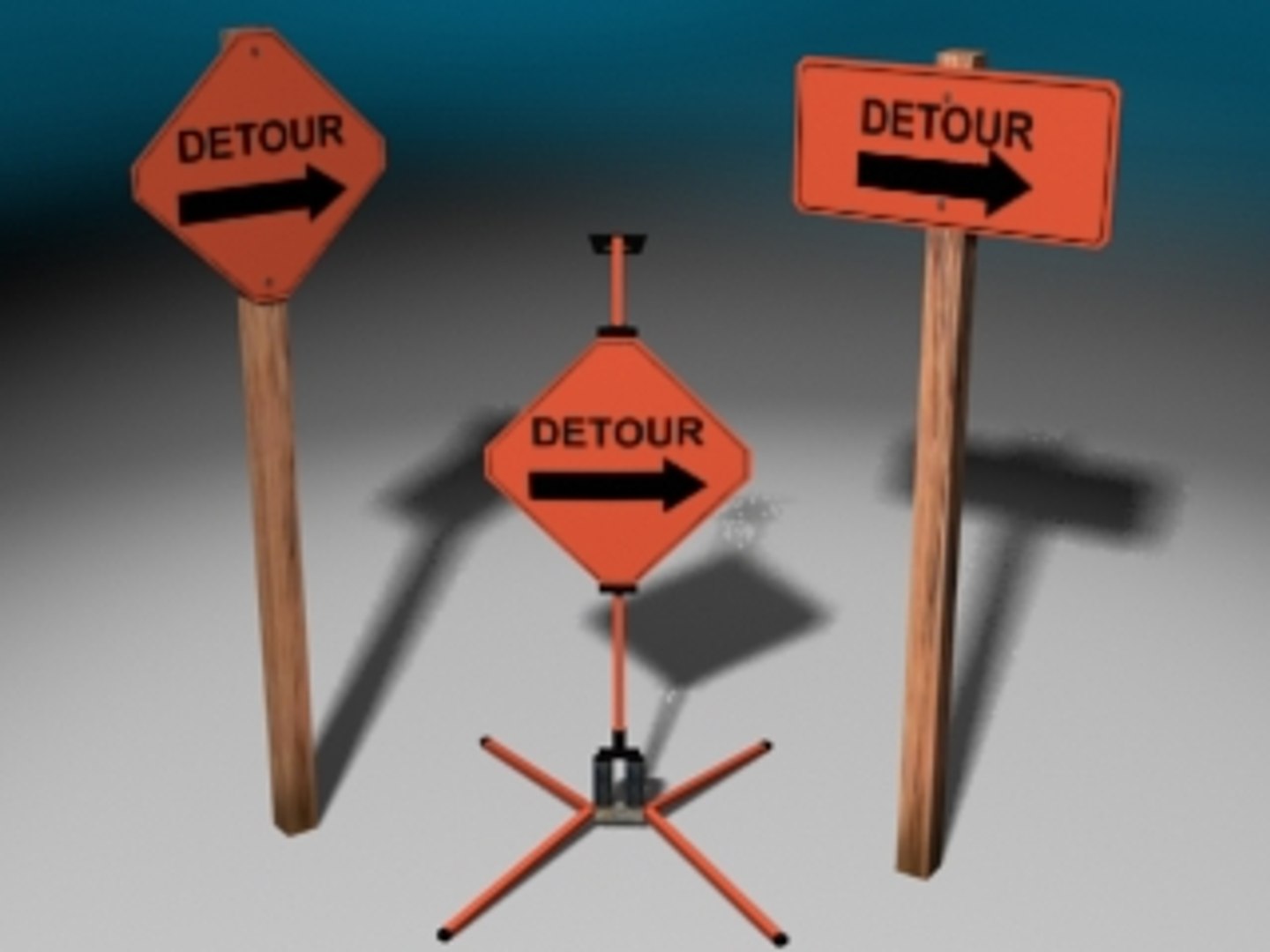 3d construction signs model