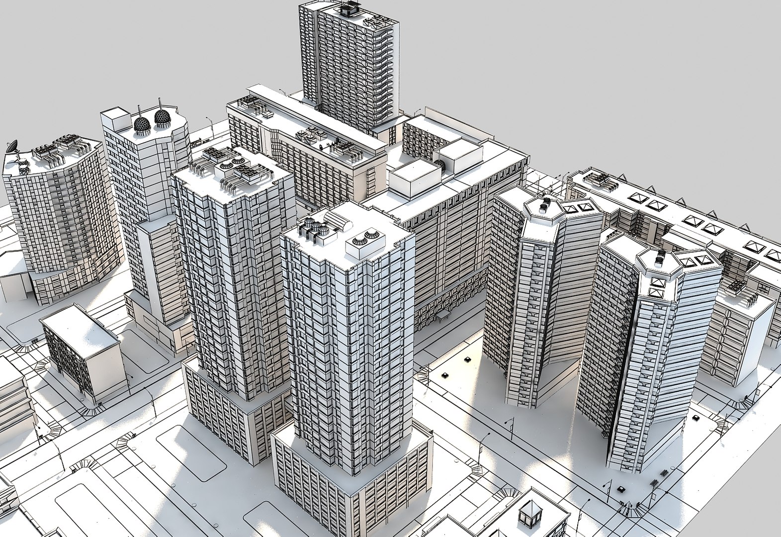 3D Buildings Street City Blocks - TurboSquid 1336128