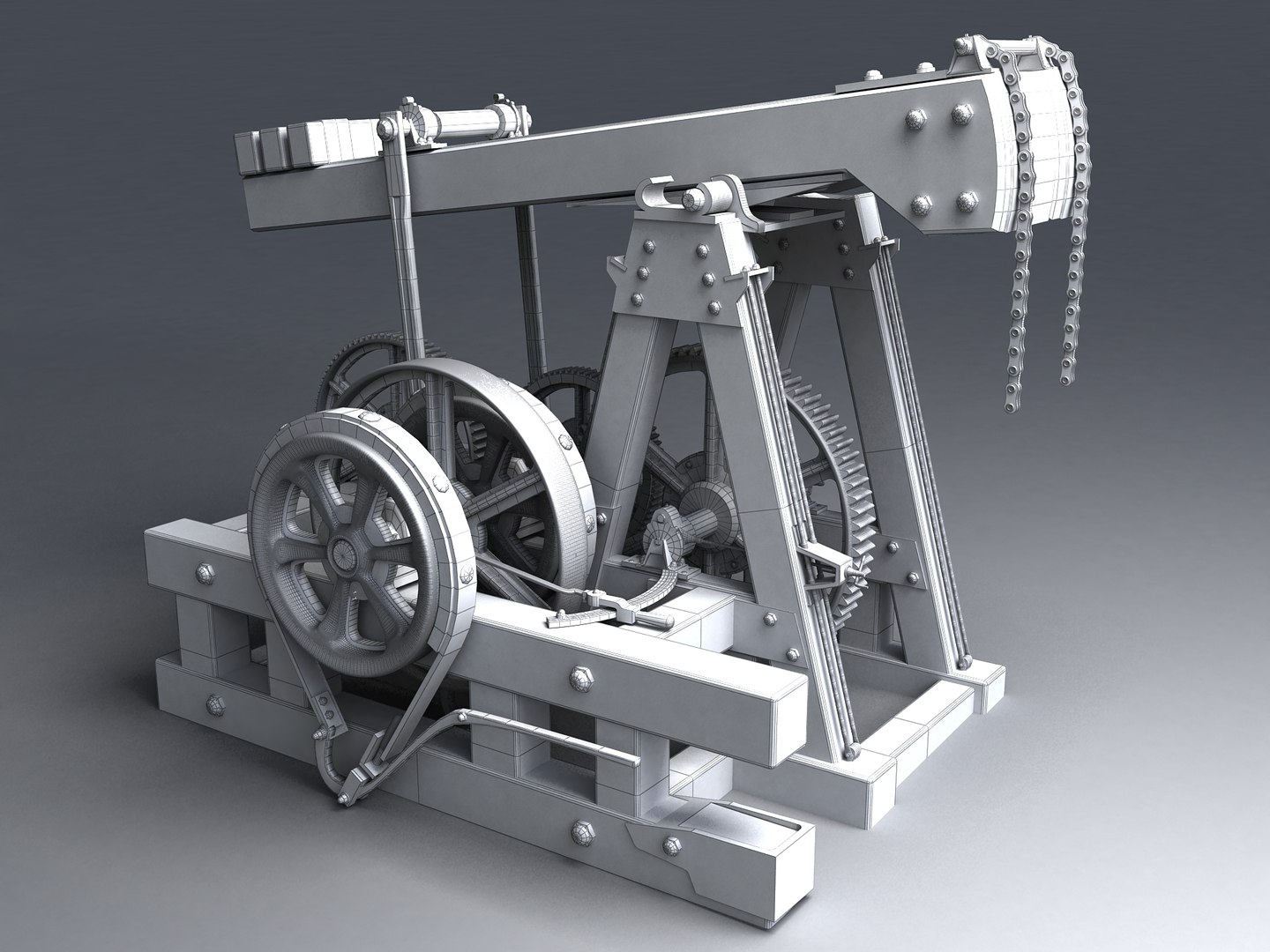 3ds Max Oil Rocking Machine
