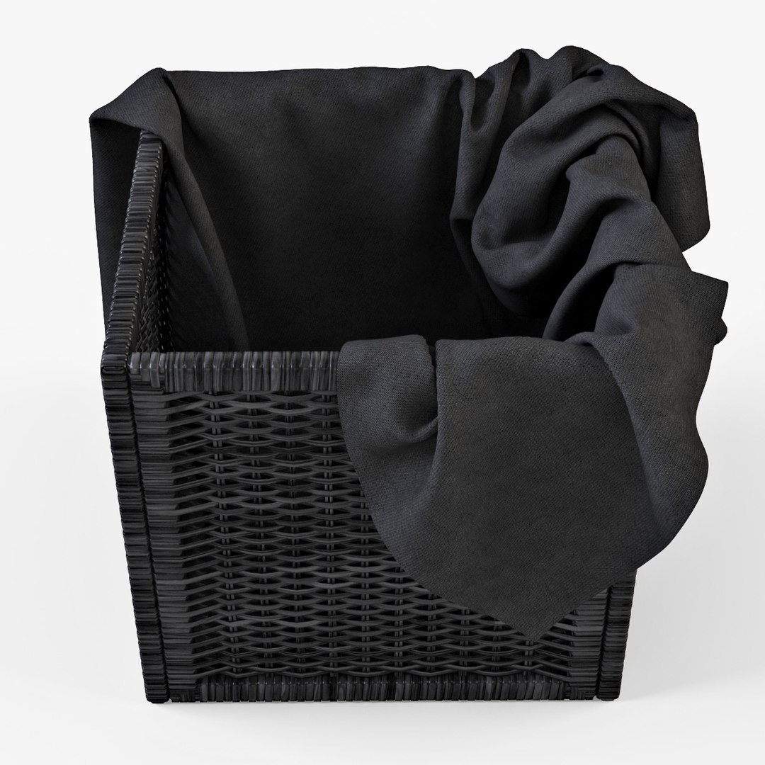 3d Model Rattan Basket Ikea Branas