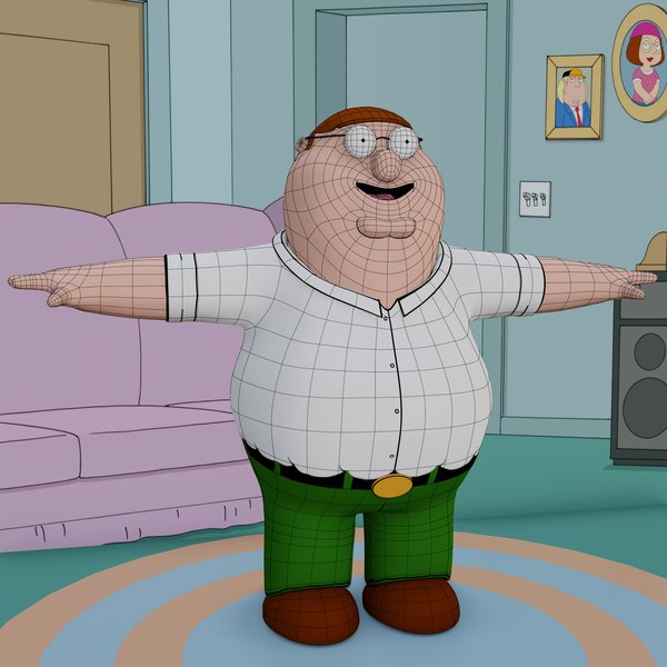 Family Guy의 Peter Griffin - Rigged Low-poly 3D 모델 3D 모델 - TurboSquid ...