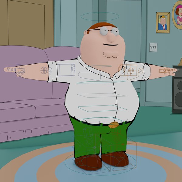 Family Guy의 Peter Griffin - Rigged Low-poly 3D 모델 3D 모델 - TurboSquid ...