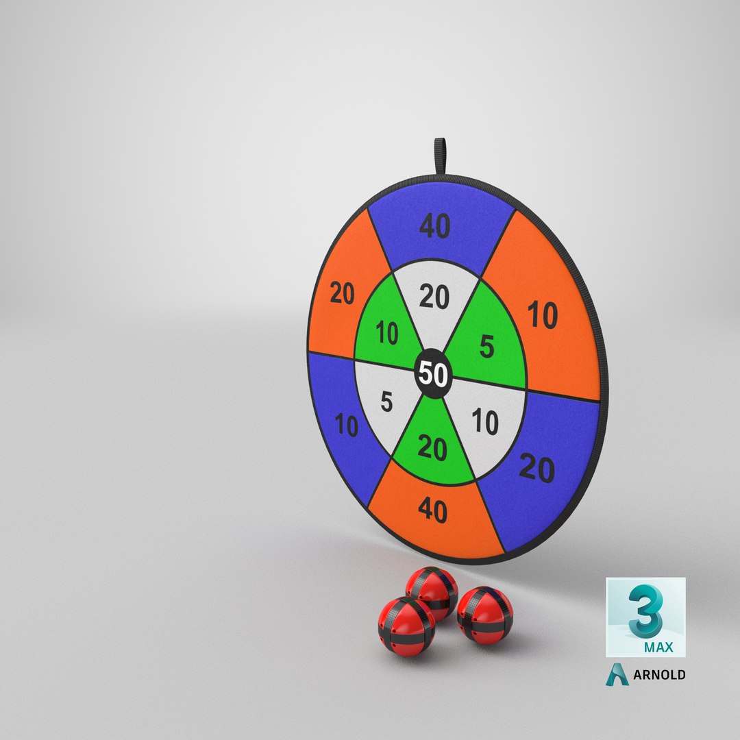 3D classic sticky target board model - TurboSquid 1598643