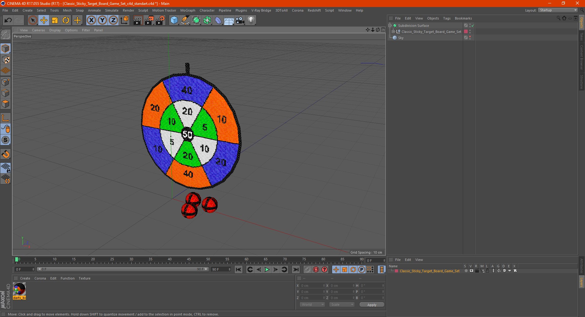 3D classic sticky target board model - TurboSquid 1598643