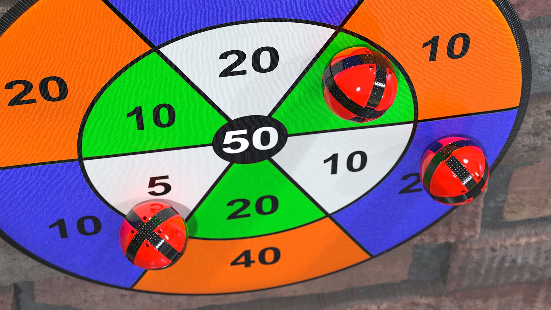 3D classic sticky target board model - TurboSquid 1598643