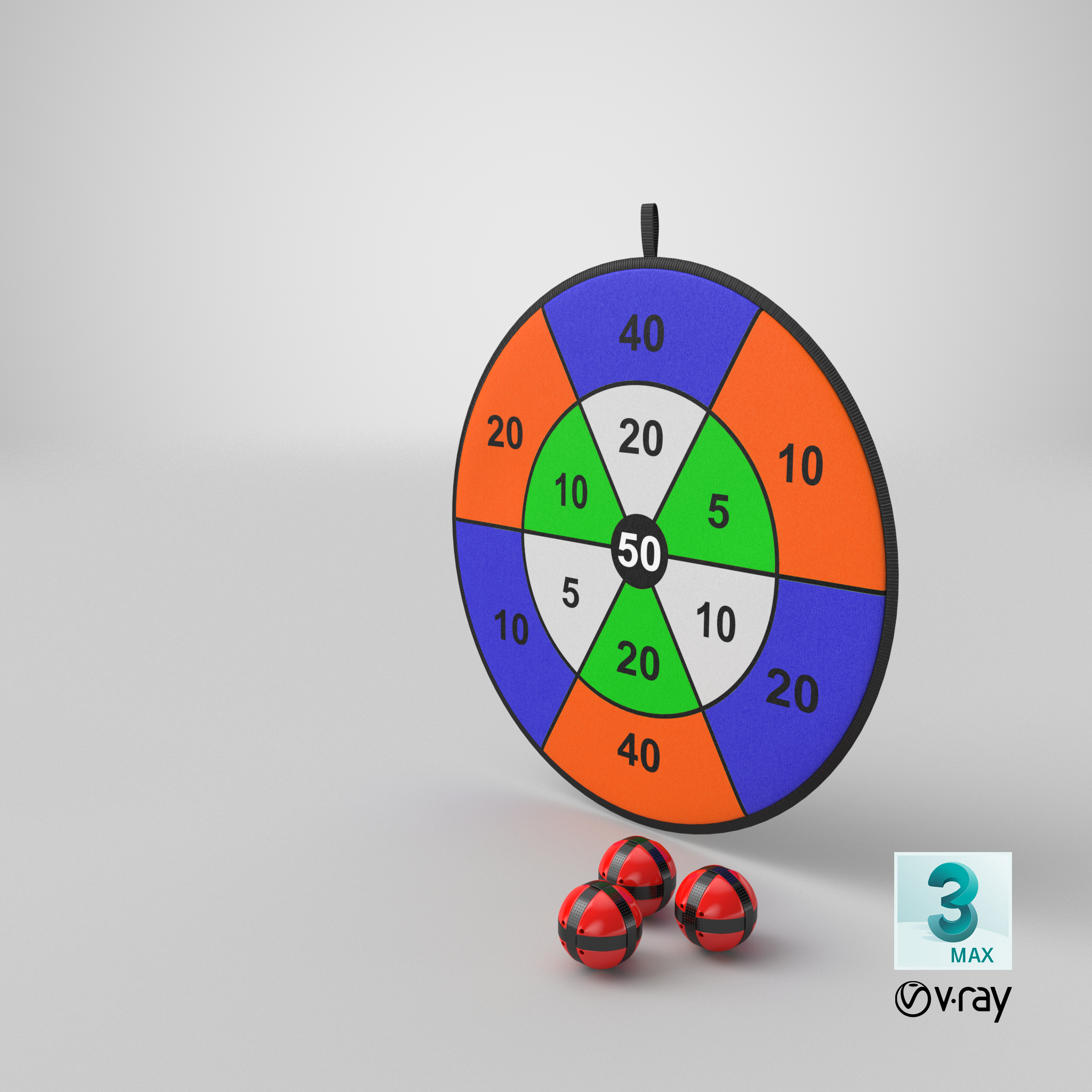 3D classic sticky target board model - TurboSquid 1598643