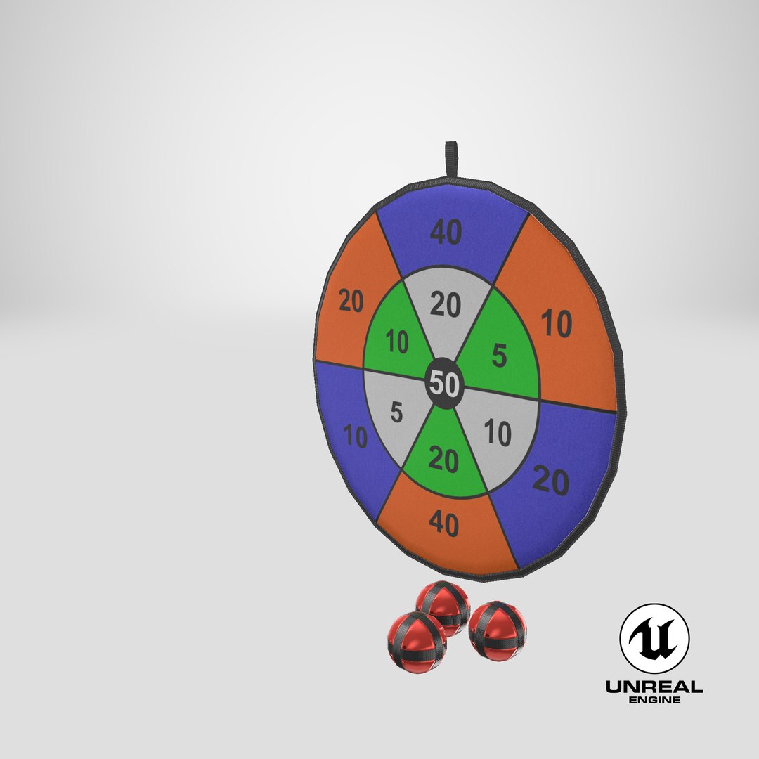 3D classic sticky target board model - TurboSquid 1598643