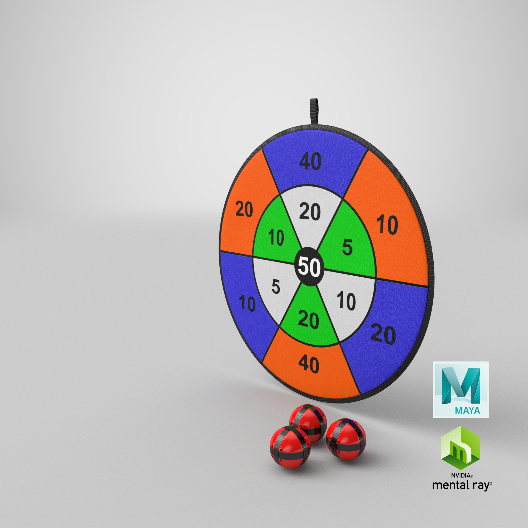 3D classic sticky target board model - TurboSquid 1598643