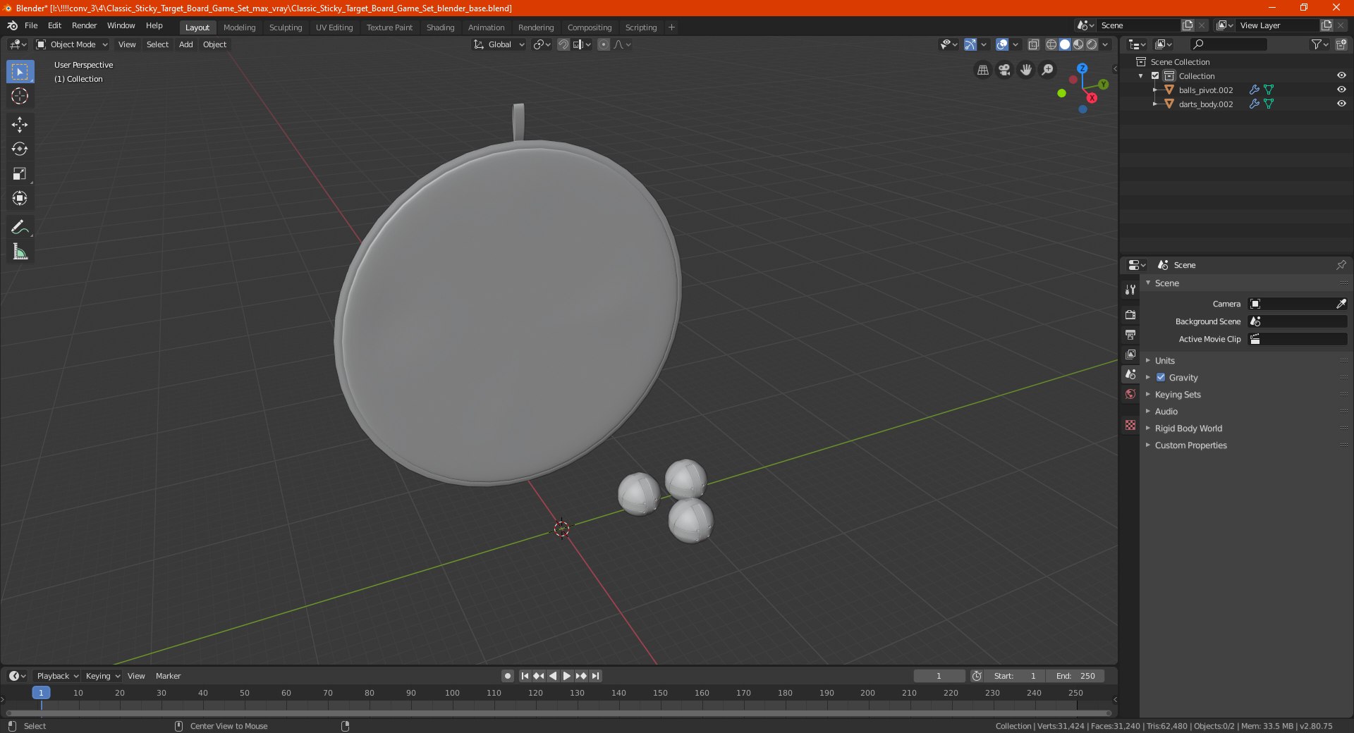 3D classic sticky target board model - TurboSquid 1598643