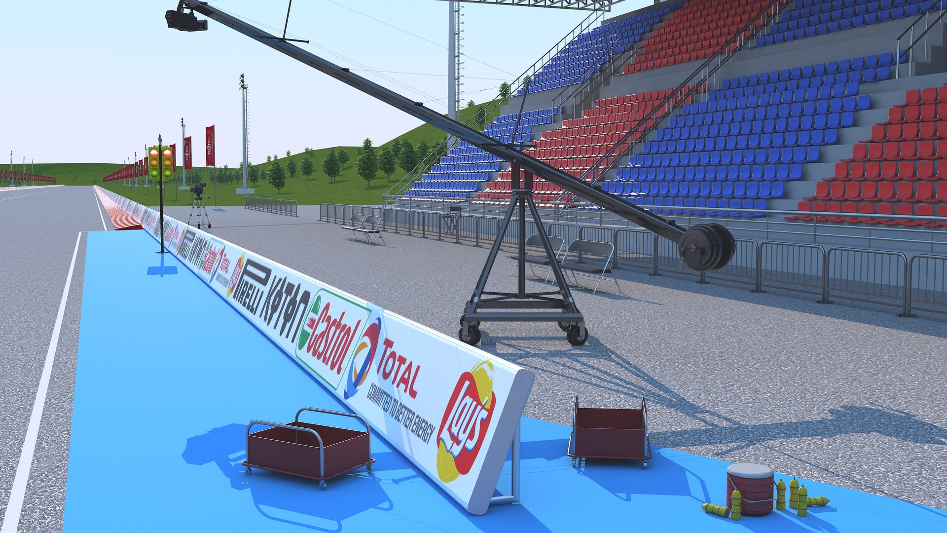 3D Dragway Stadium And F1 Race Track Model - TurboSquid 1793197