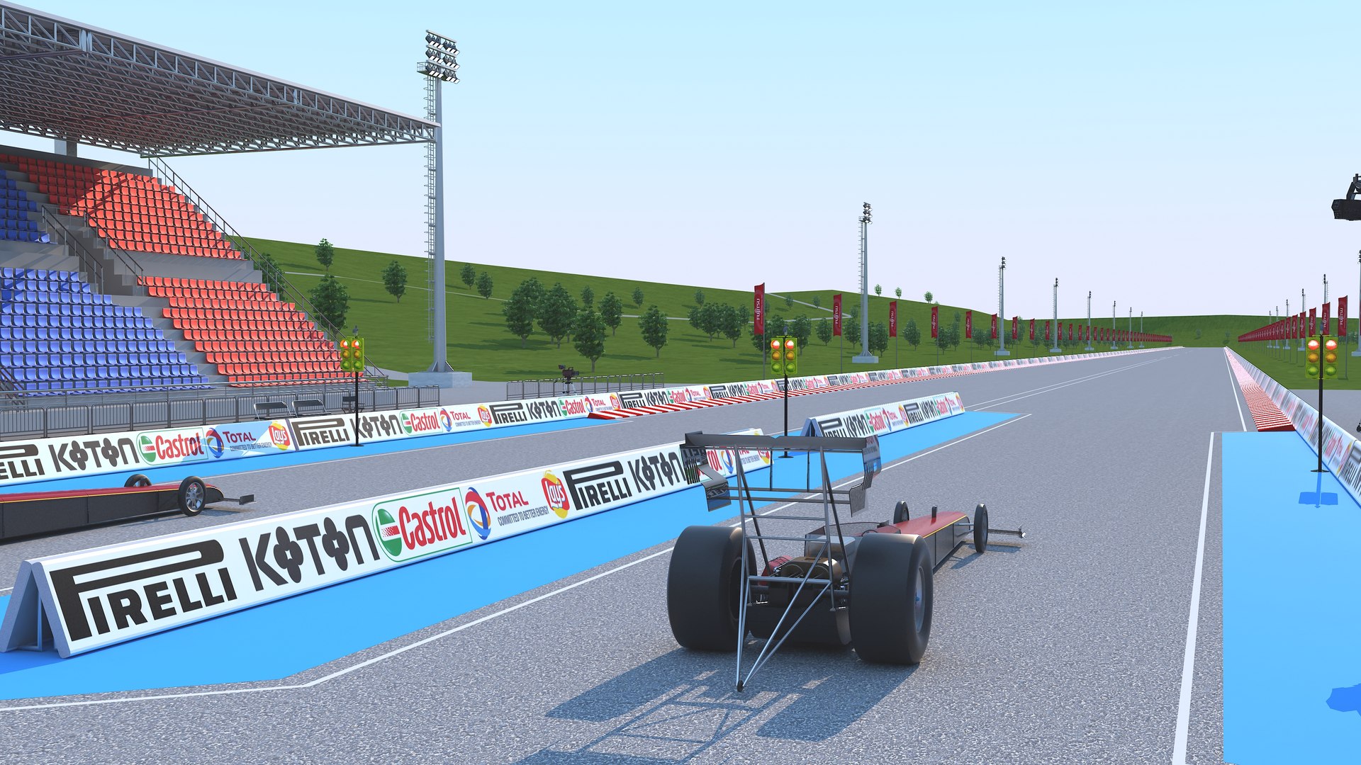 3D Dragway Stadium And F1 Race Track Model - TurboSquid 1793197