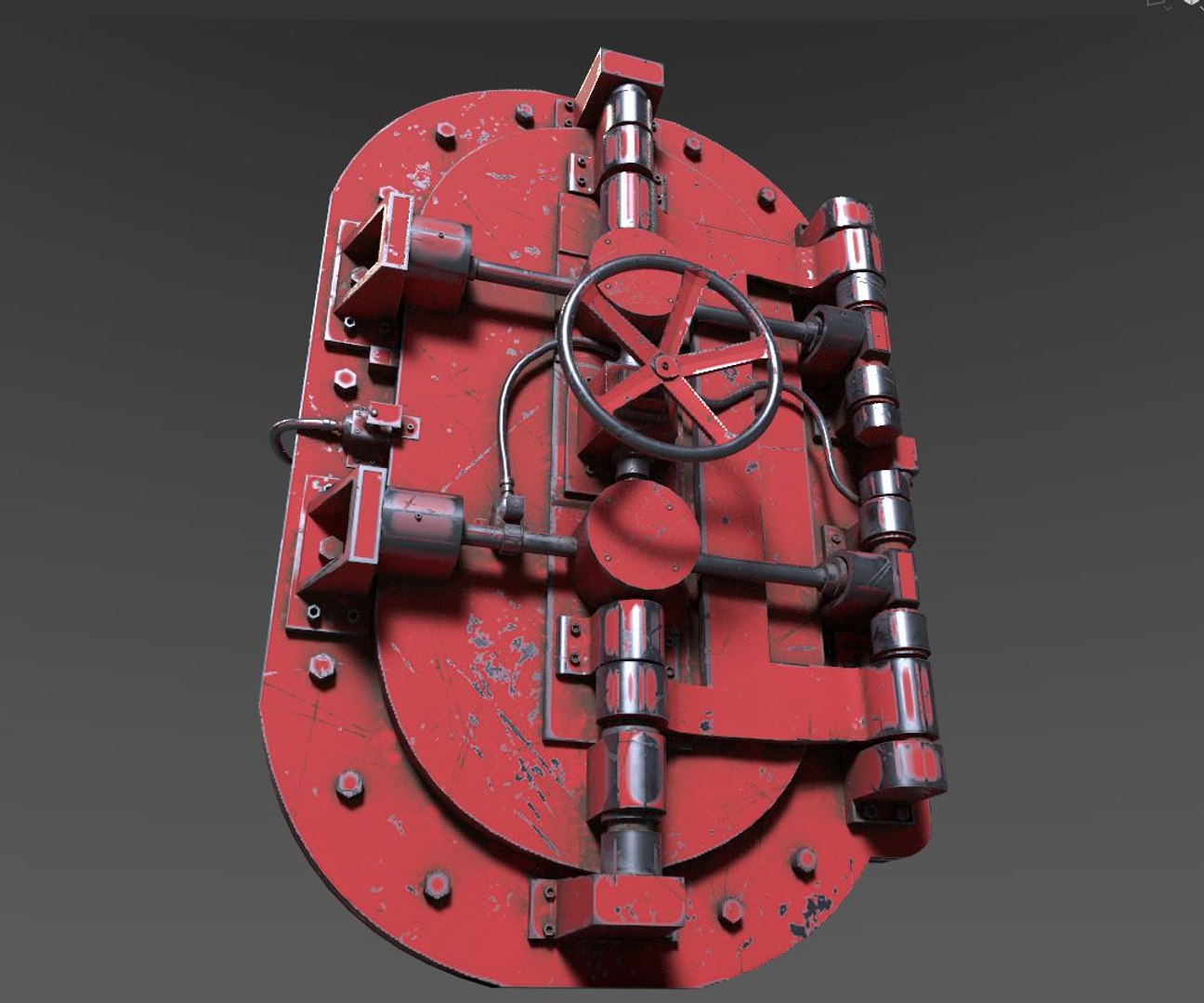 3D Painted Heavy Door - TurboSquid 1518629