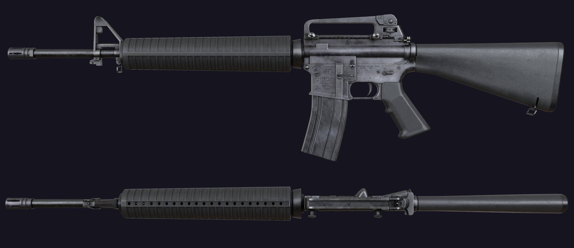 3D M16 Rifle Model - TurboSquid 1491604
