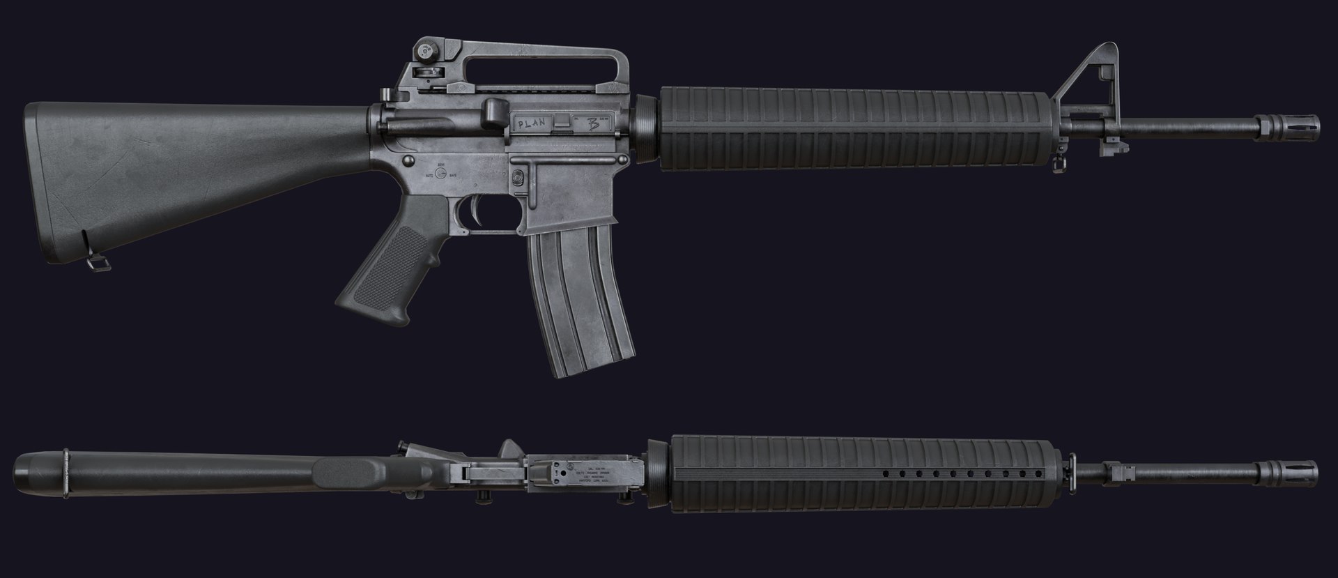 3D M16 Rifle Model - TurboSquid 1491604