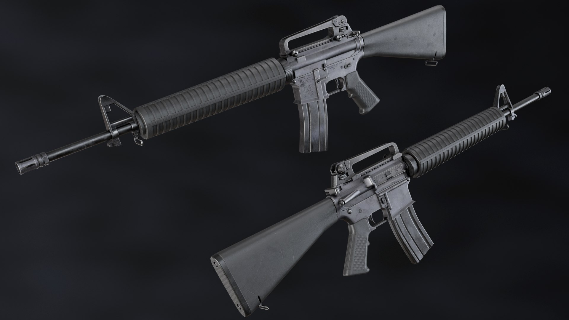 3D M16 Rifle Model - TurboSquid 1491604