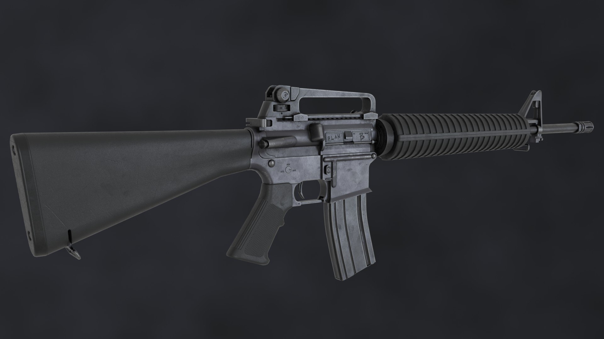 3D M16 Rifle Model - TurboSquid 1491604