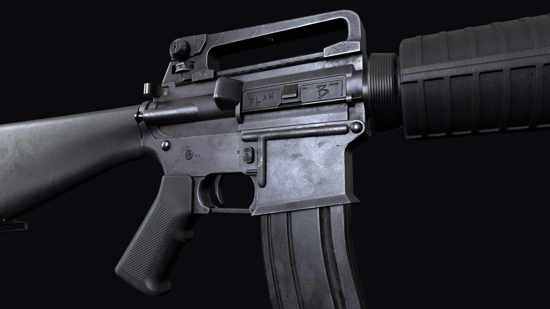 3D M16 Rifle Model - TurboSquid 1491604