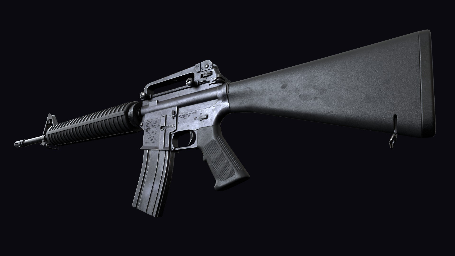 3D M16 Rifle Model - TurboSquid 1491604
