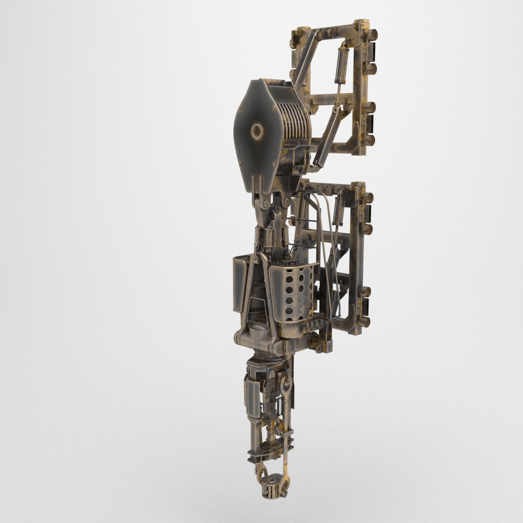 3d low-poly steampunk model