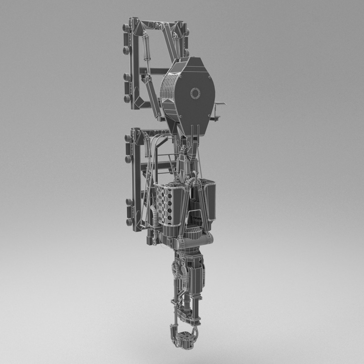 3d low-poly steampunk model