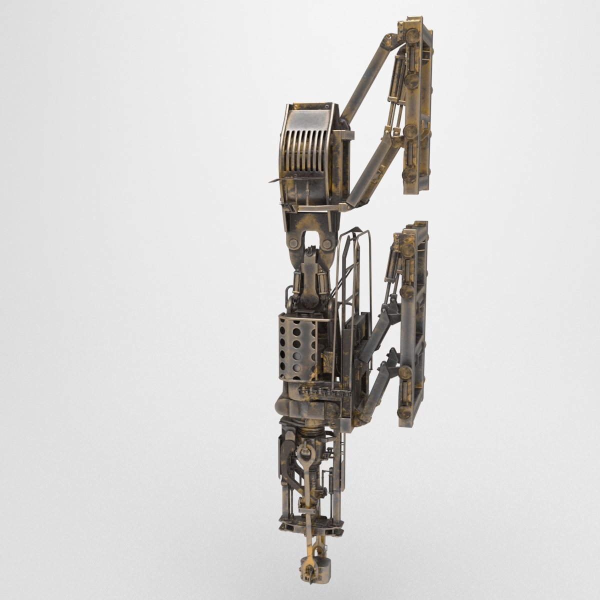 3d low-poly steampunk model