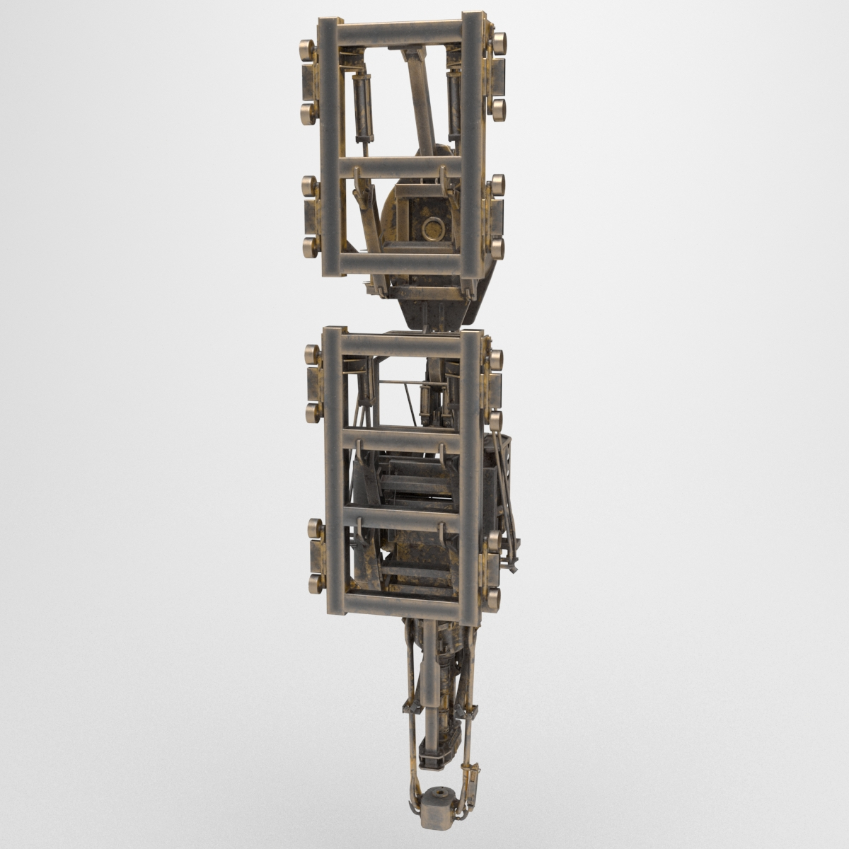 3d low-poly steampunk model