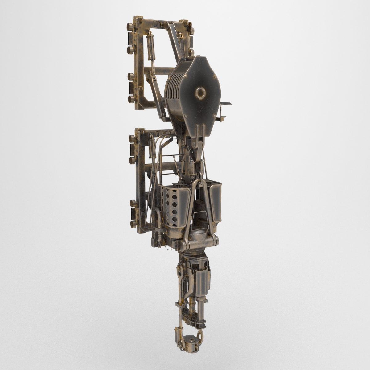 3d low-poly steampunk model