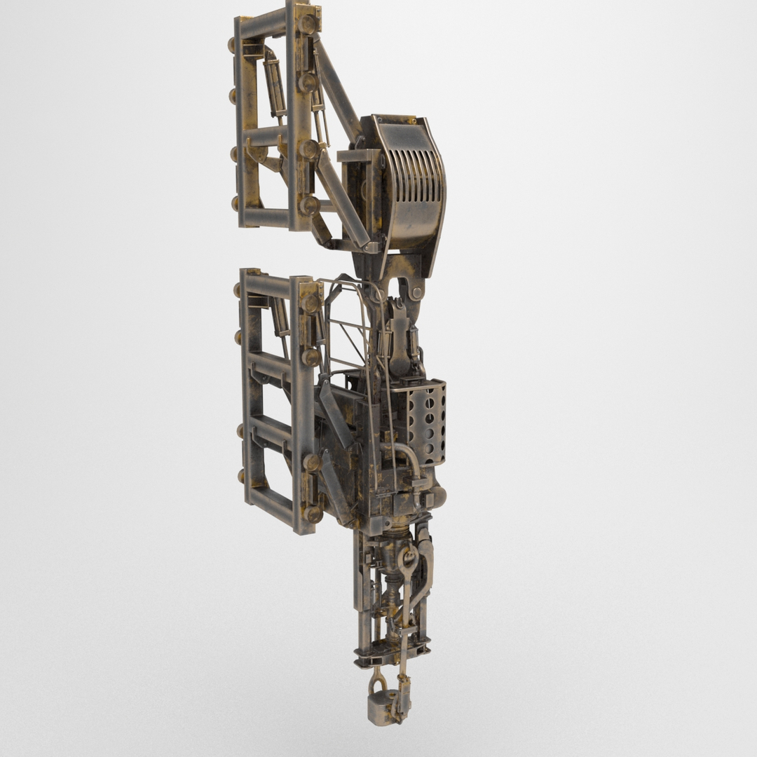 3d low-poly steampunk model