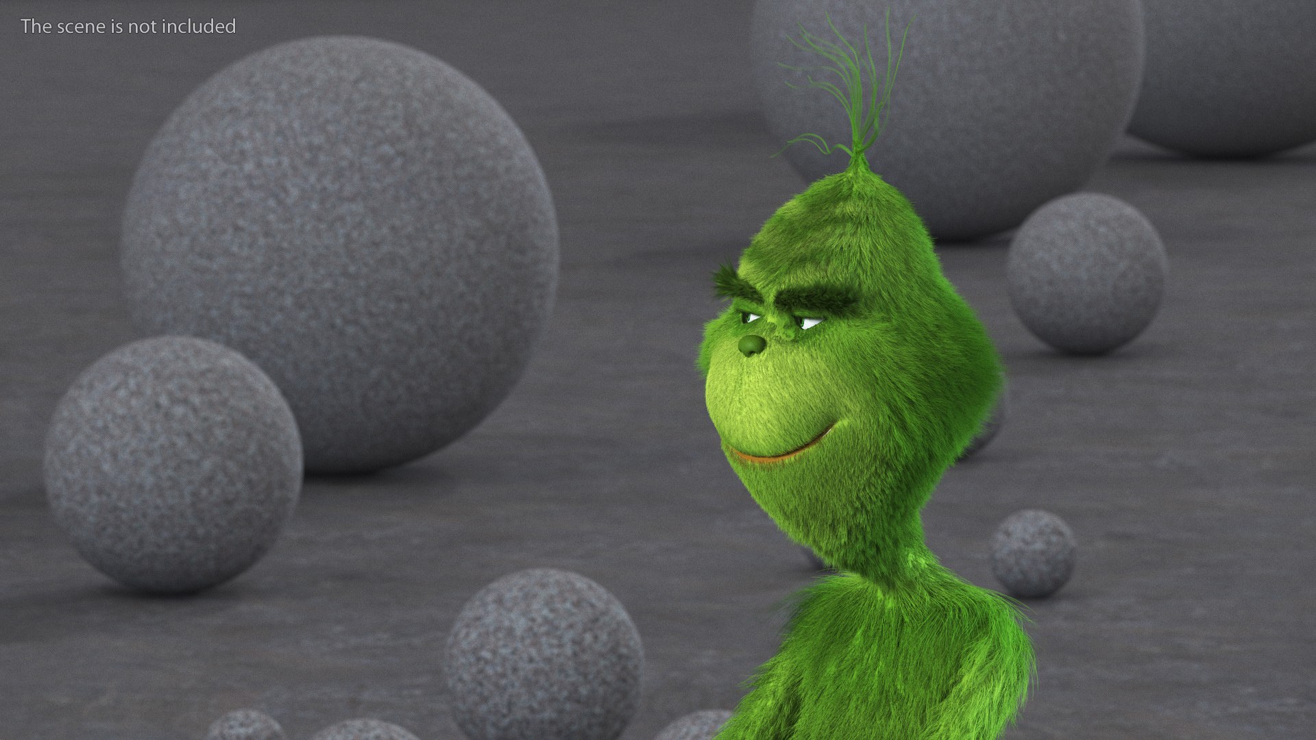 3D Cartoon Grinch Character with Fur Rigged - TurboSquid 2115262