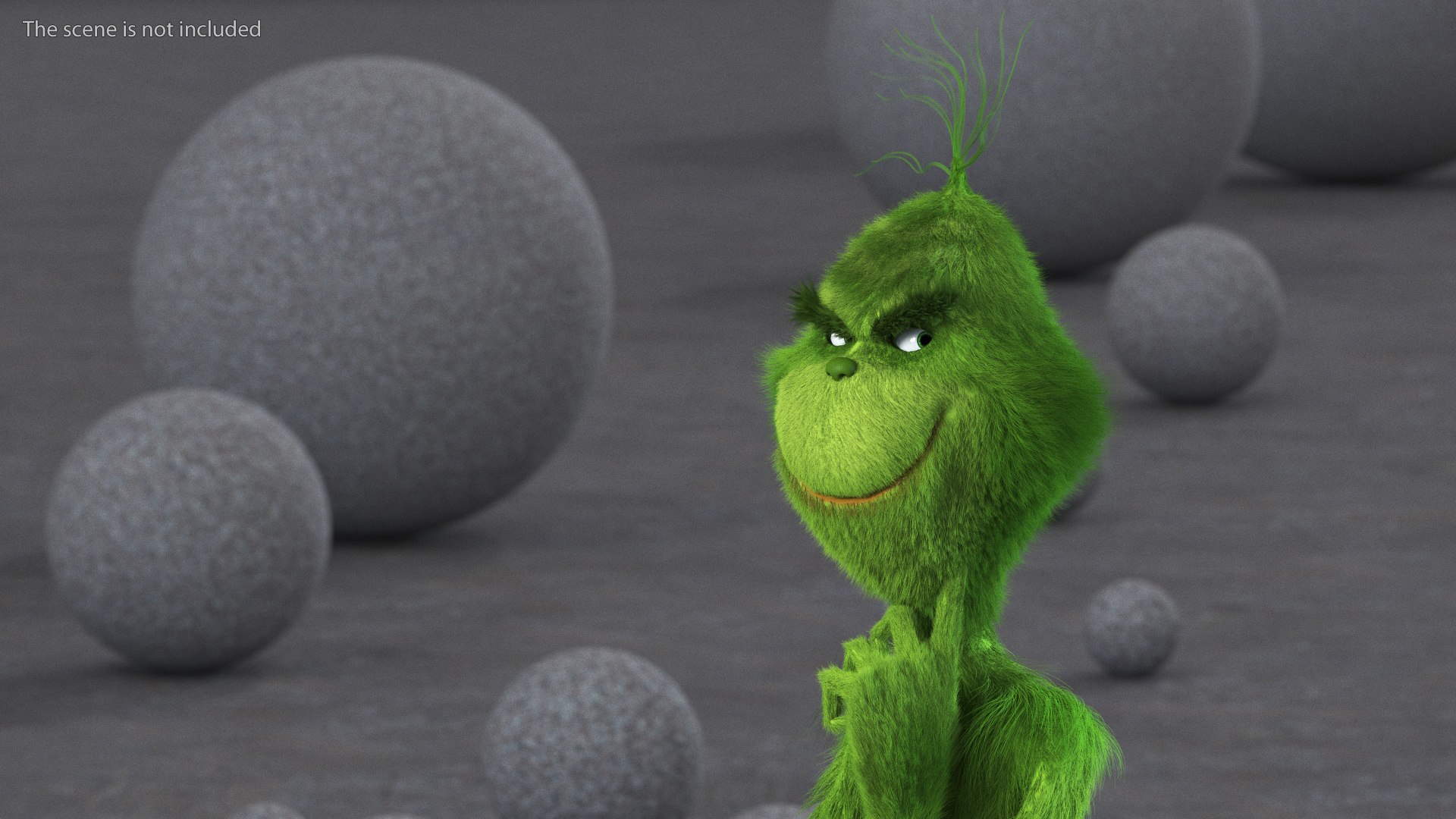 3D Cartoon Grinch Character with Fur Rigged - TurboSquid 2115262