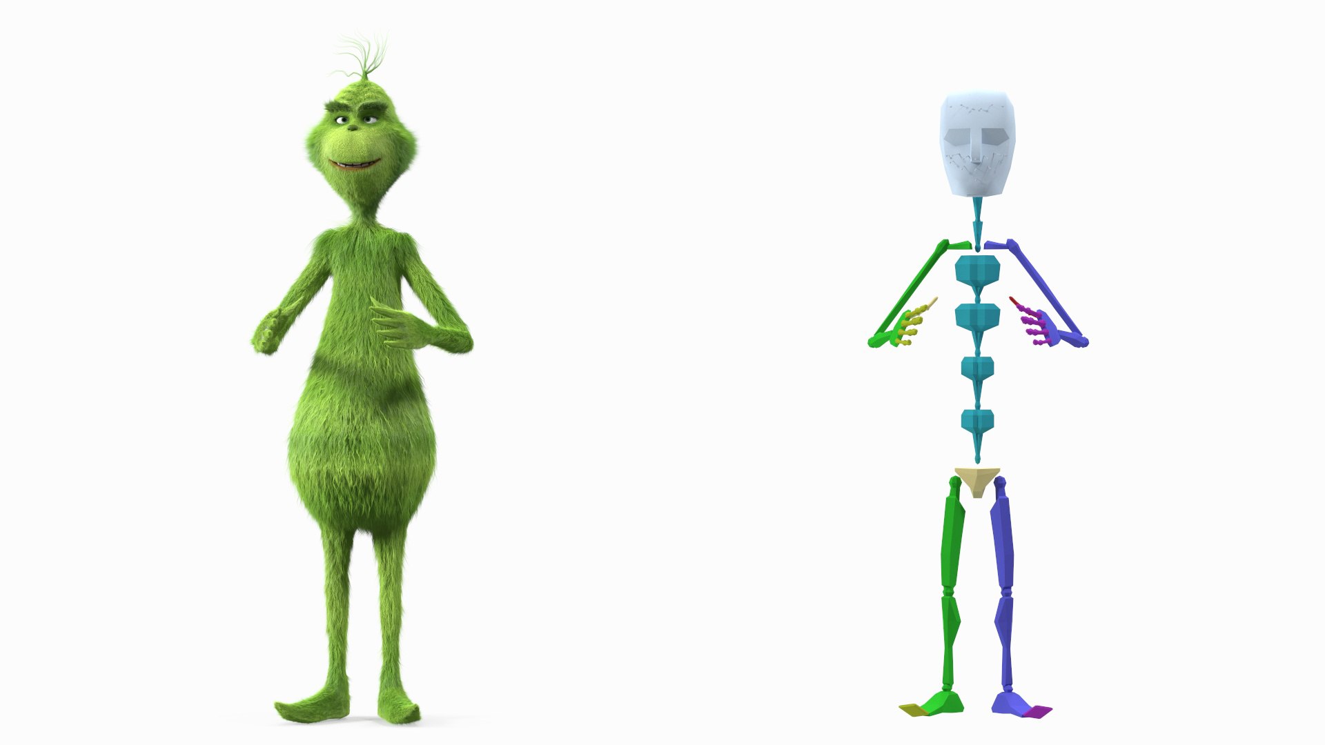 3D Cartoon Grinch Character with Fur Rigged - TurboSquid 2115262