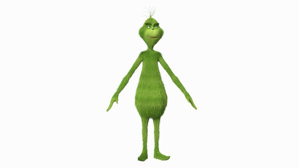 modelo 3d Personaje de dibujos animados Grinch con piel aparejada ...