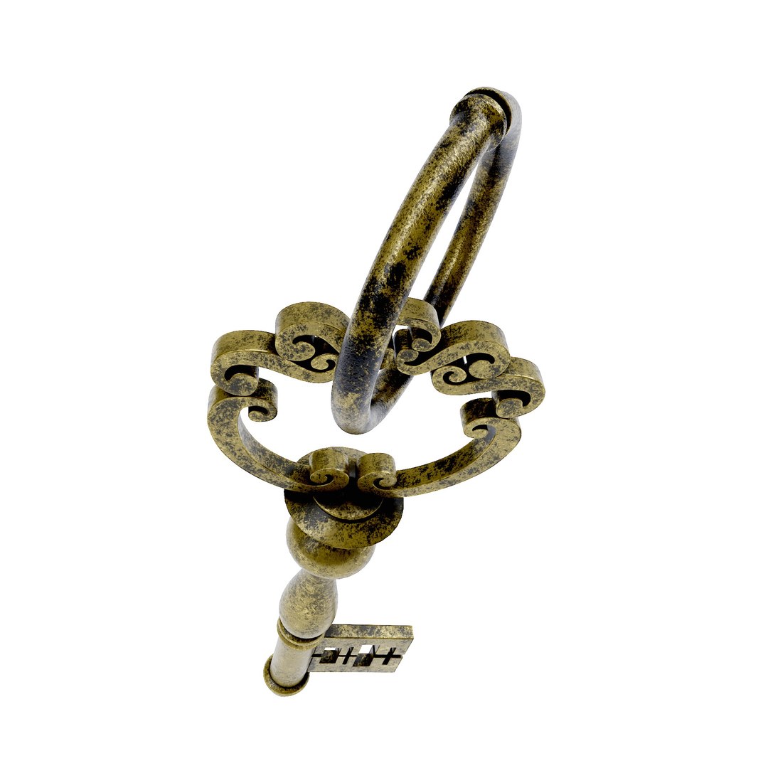 3D Antique vintage brass key - TurboSquid 1976538