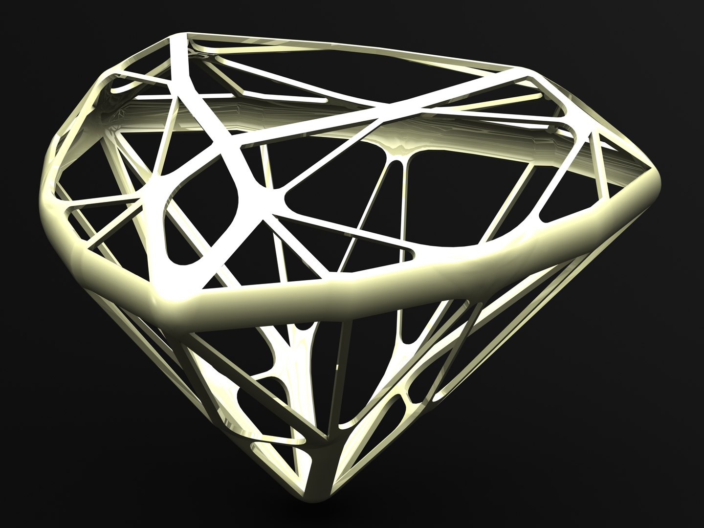 Wireframe Shape Trillion Cut Diamond model - TurboSquid 2162463