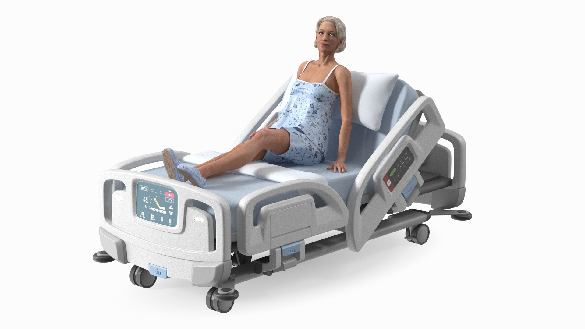 Woman On Smart Hospital Bed 3D Model - TurboSquid 2330125