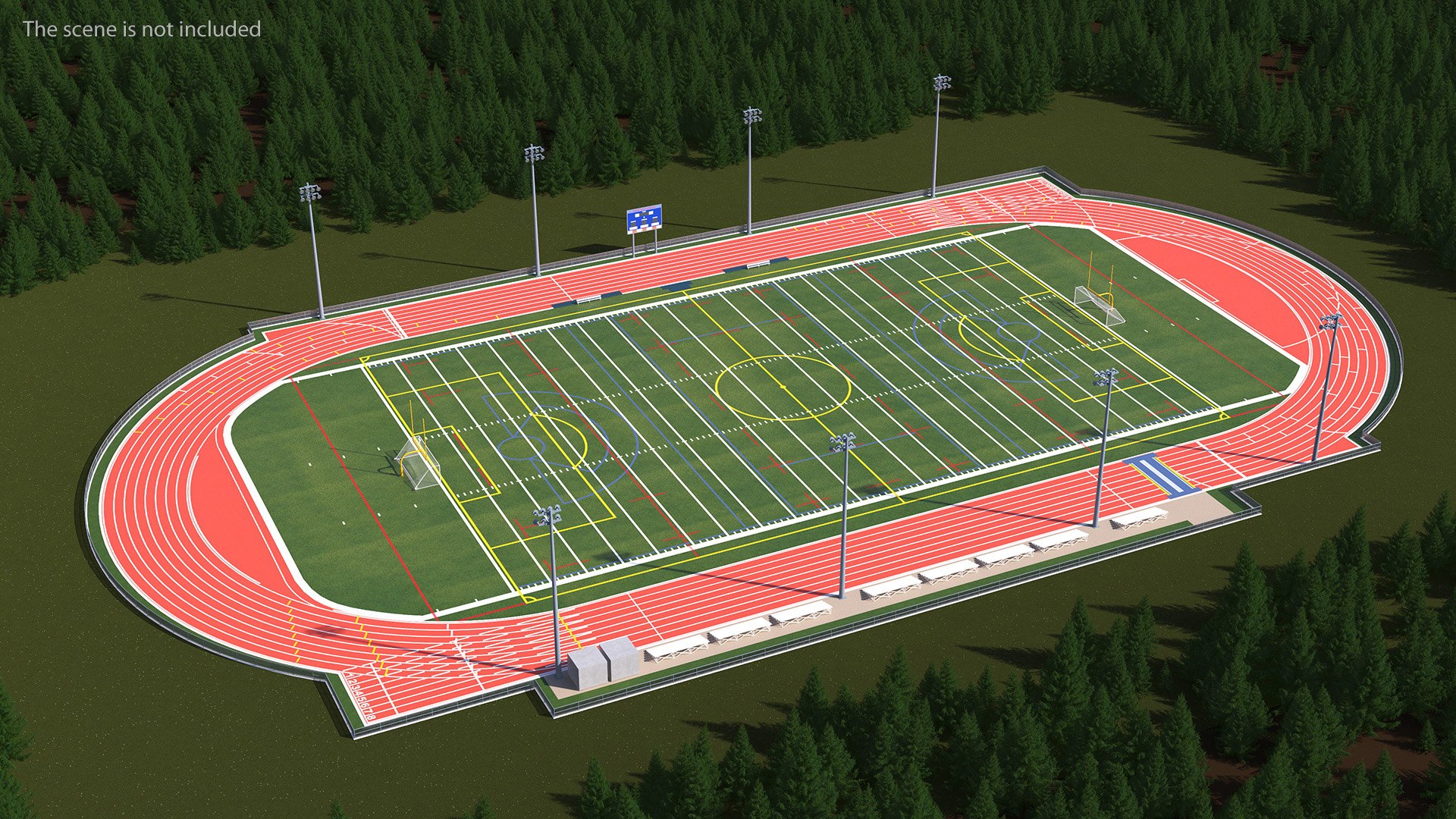 3D Athletic Running Track Stadium - TurboSquid 2163478