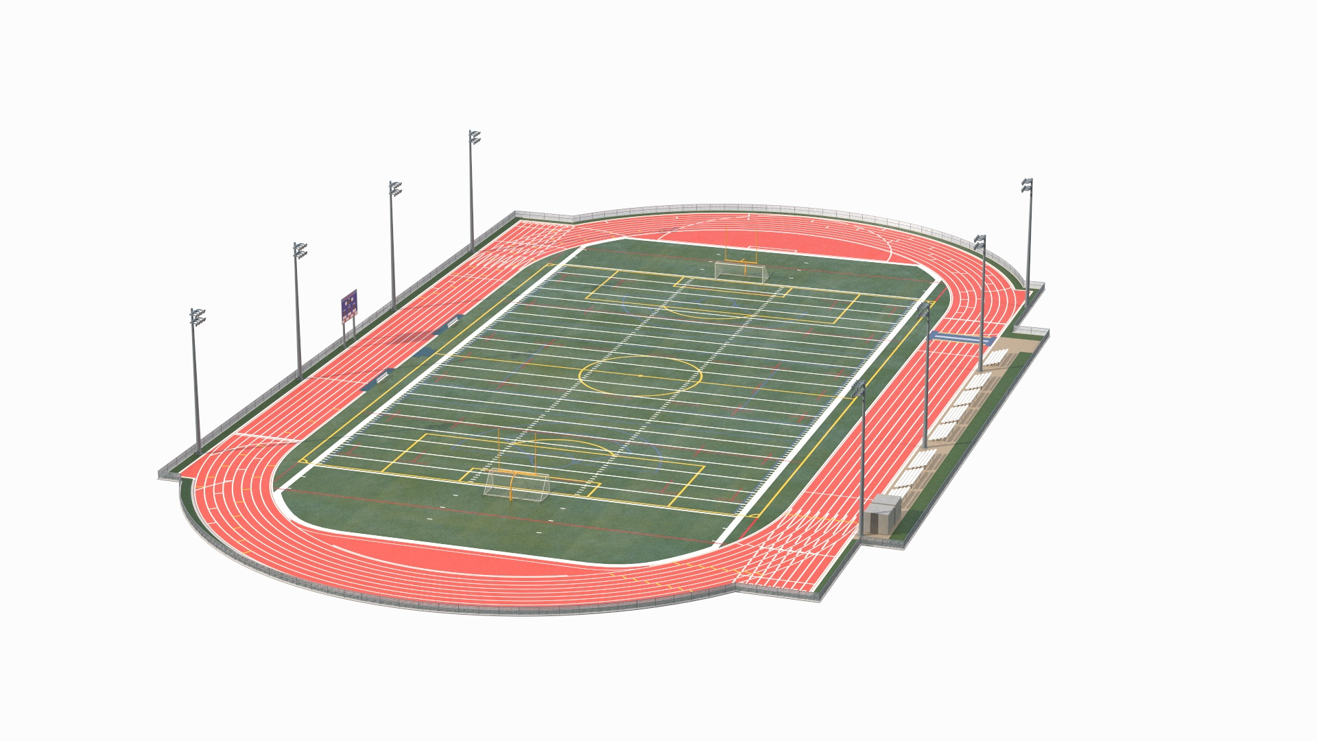 3D Athletic Running Track Stadium - TurboSquid 2163478