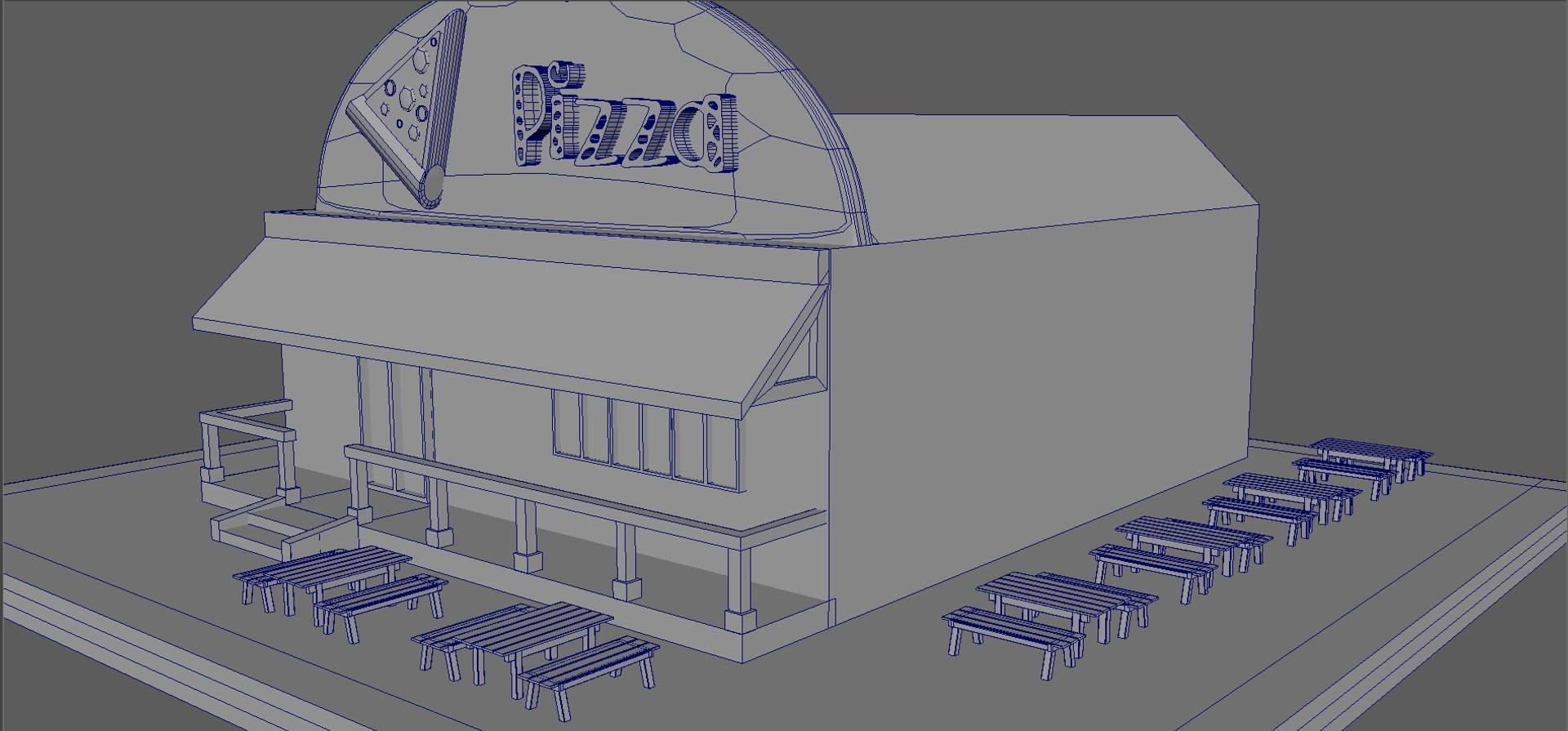 3D Pizza Shop - TurboSquid 1372297