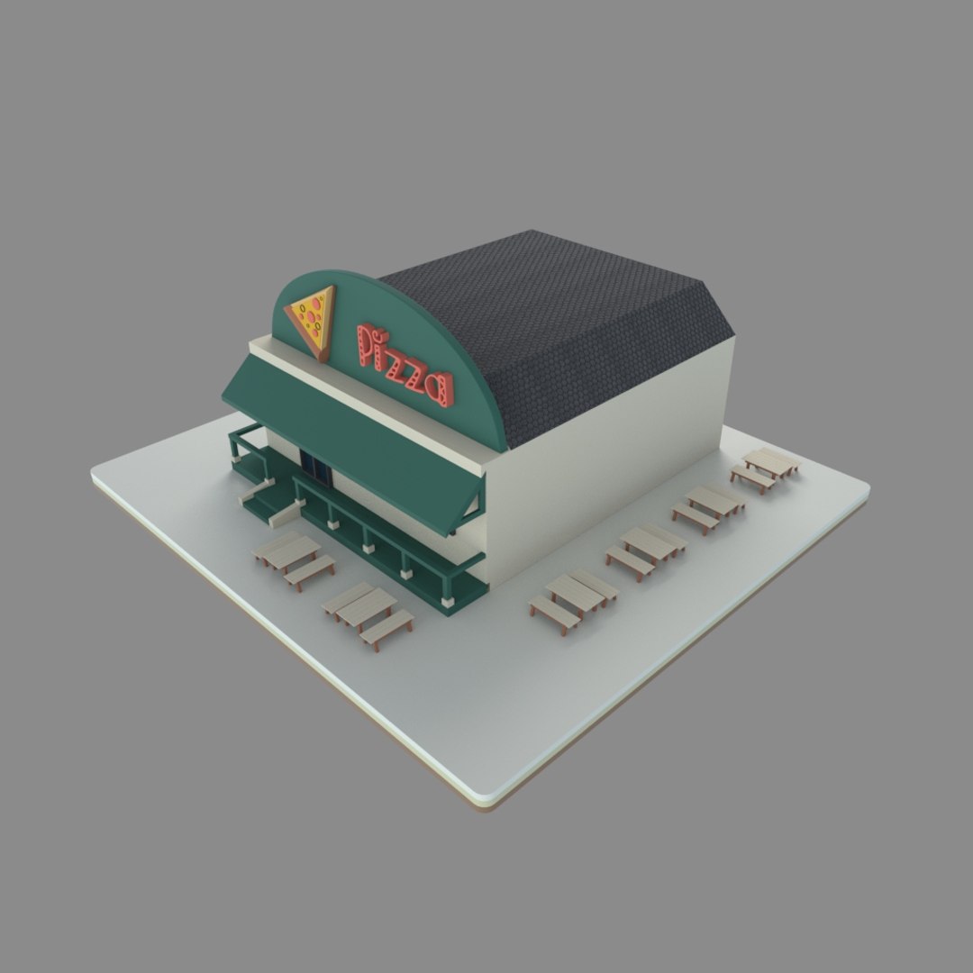 3D Pizza Shop - TurboSquid 1372297
