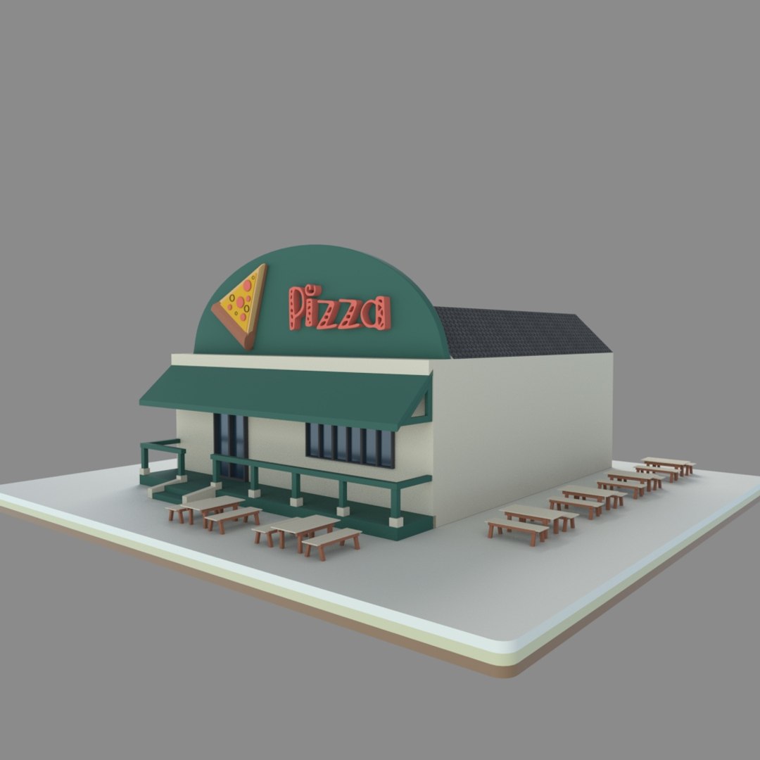 3D Pizza Shop - TurboSquid 1372297