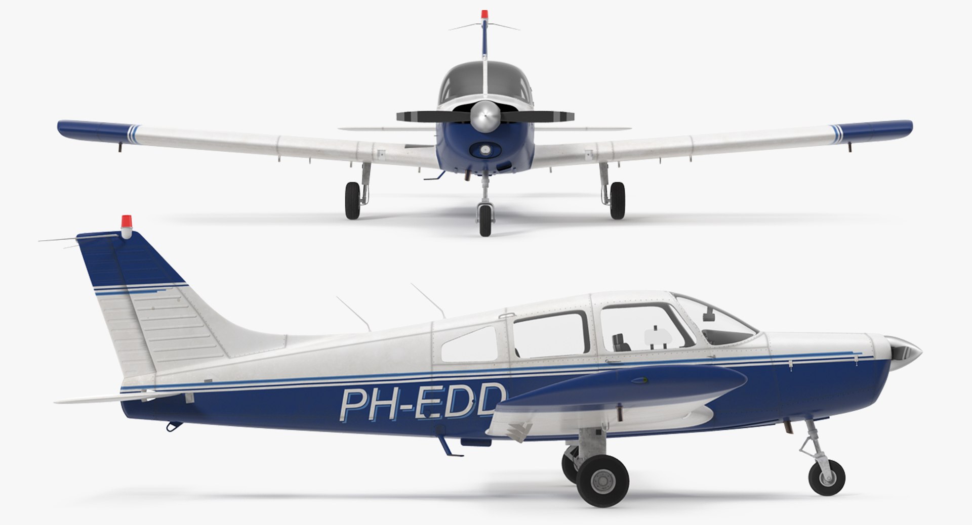3d Light Aircraft Piper Cherokee Model