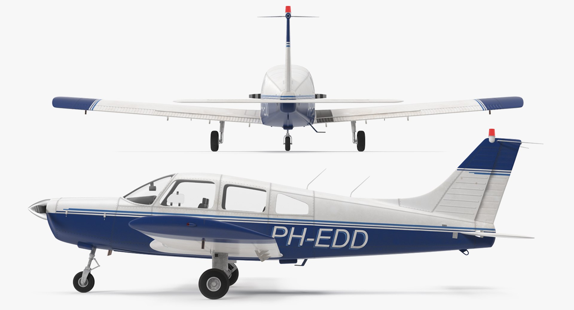 3d Light Aircraft Piper Cherokee Model