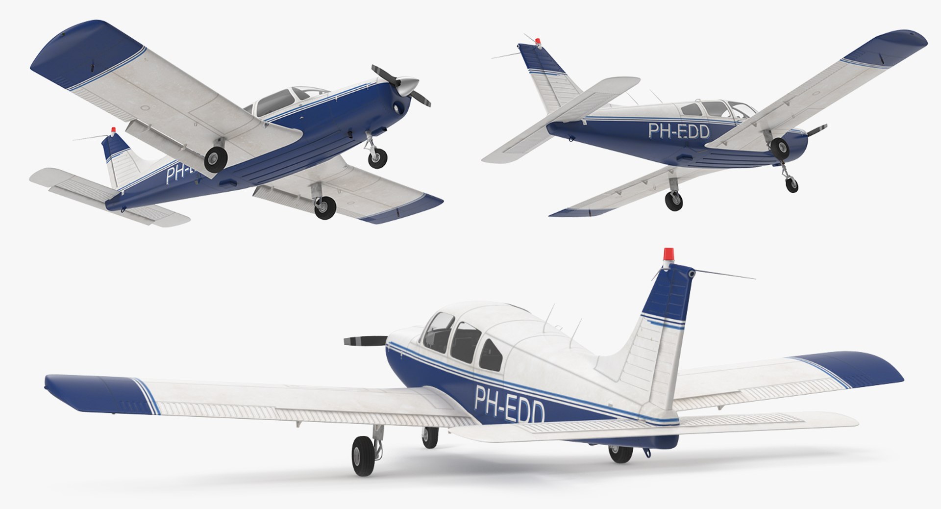 3d Light Aircraft Piper Cherokee Model