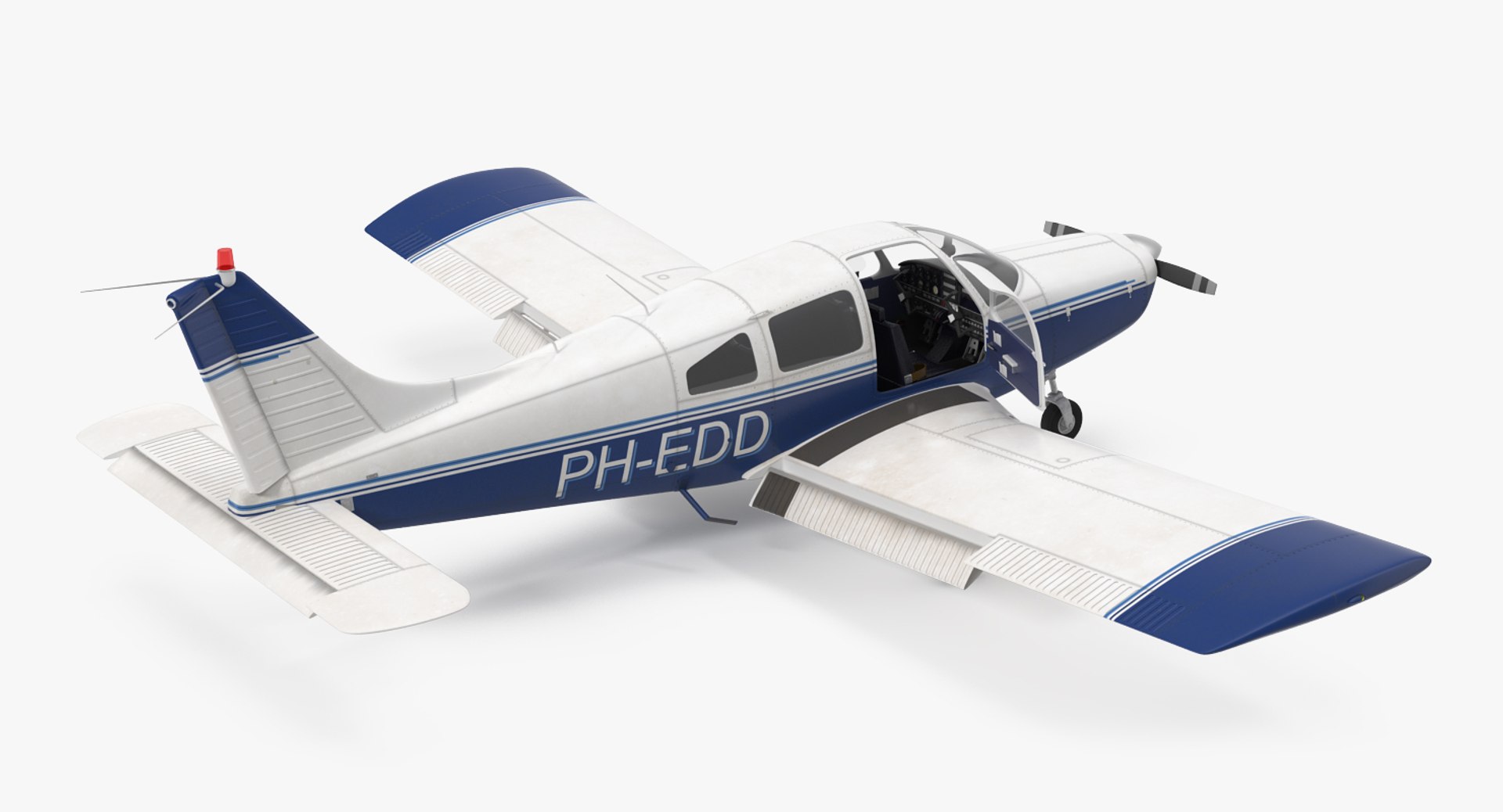 3d Light Aircraft Piper Cherokee Model