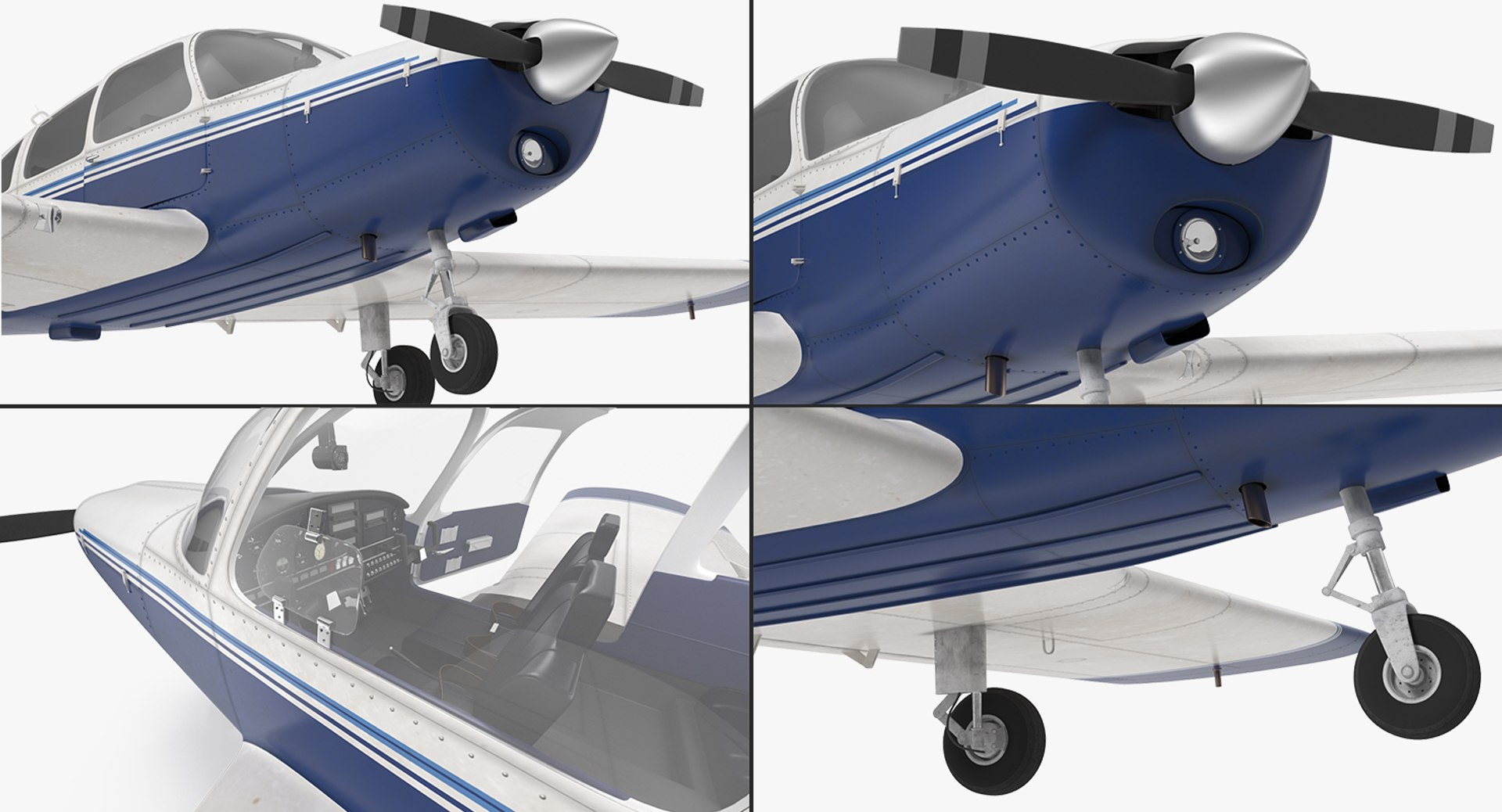 3d Light Aircraft Piper Cherokee Model