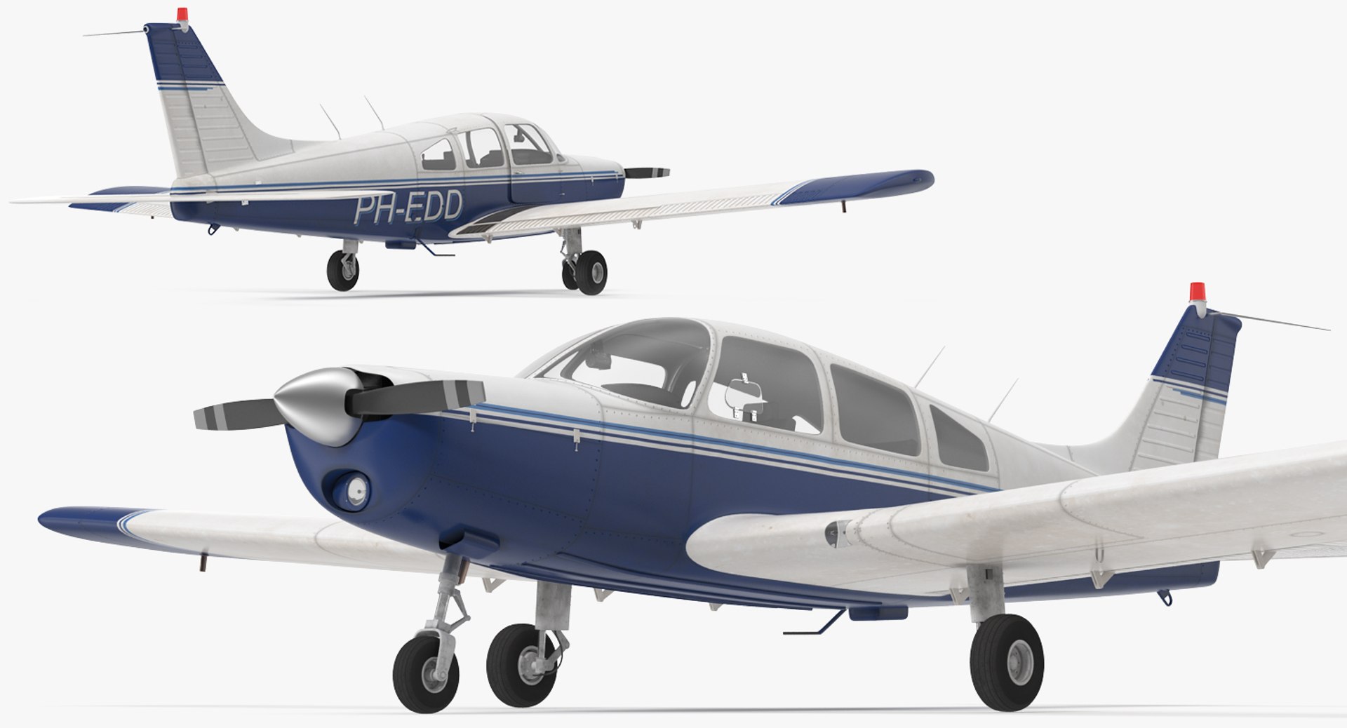 3d light aircraft piper cherokee model