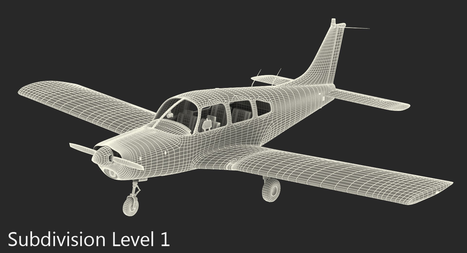 3d light aircraft piper cherokee model