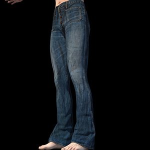 3d realistic rise jeans